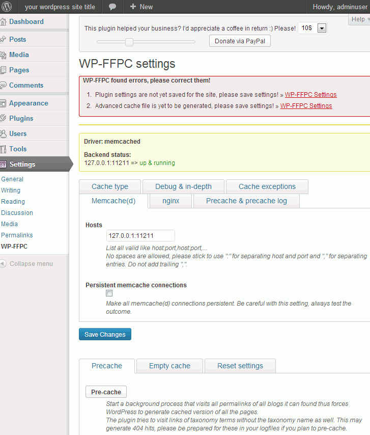 Nginx Wordpress Wp Ffpc Plugin Ngxpagespeed Lemp Nginx Web Stack For